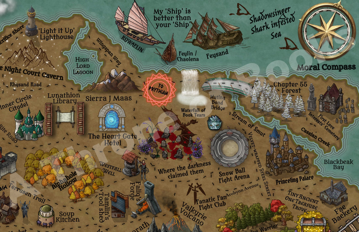 Officially Licensed A4 SJM Bookstagram Map – A Throne of Books