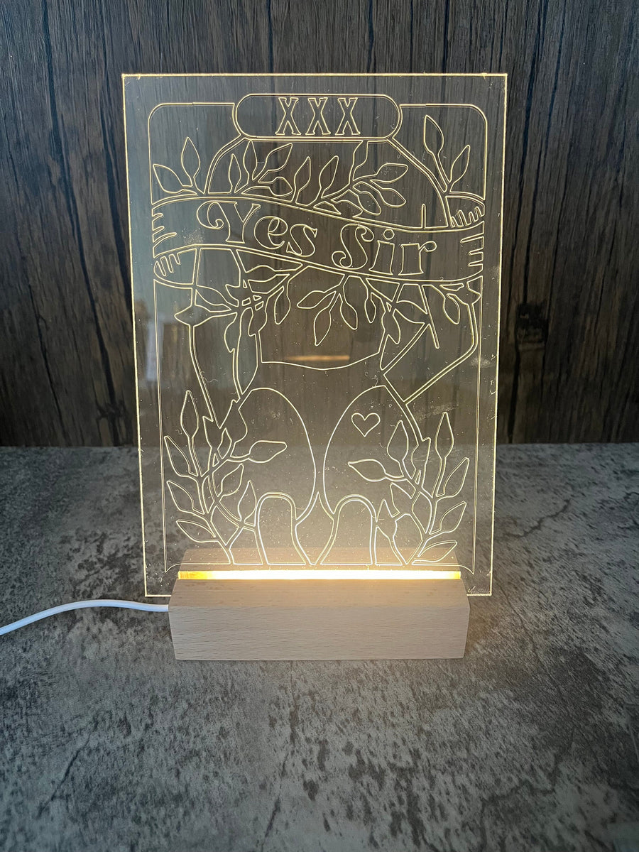 Yes Sir Tarot Card LED Acrylic Light – A Throne of Books